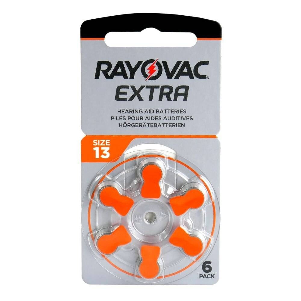 Rayovac Extra 13 ถ่านเครื่องช่วยฟัง , A13, PR48 แพค 6ก้อน 1.45V ของใหม่ ของแท้ Made in UK ...