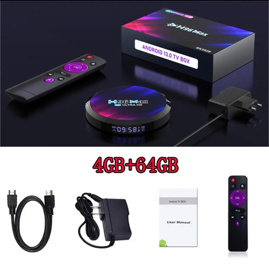 -รุ่นใหม่ปี2024- H96MAX RK3528 Android 13 Smart TV box Rockchip Wifi 5G ...