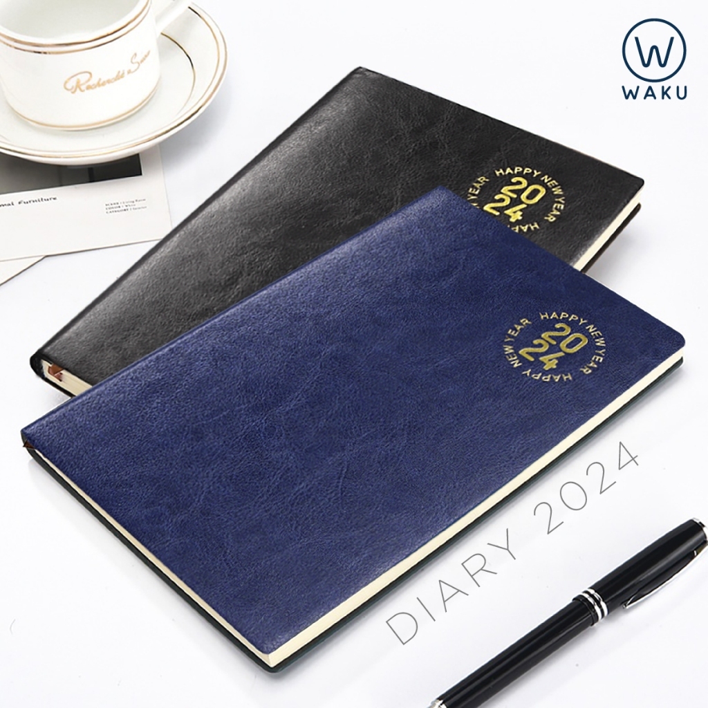 ไดอารี่ Diary Planner 2024 / 2567 สมุด แพลนเนอร์ ปฎิทิน เล่มหนา สีดำ ...