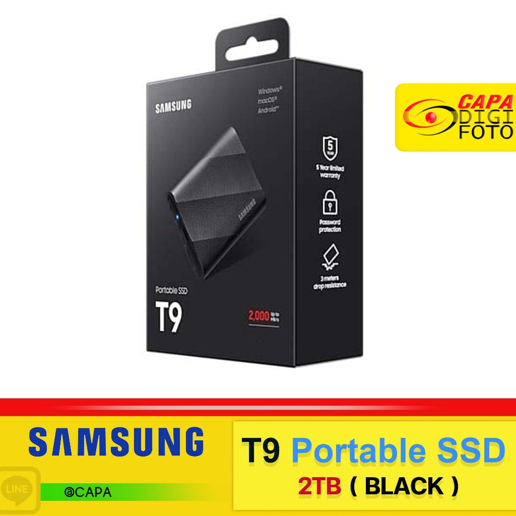 Samsung 2TB T9 Portable SSD USB3.2 (Black) | Shopee Thailand
