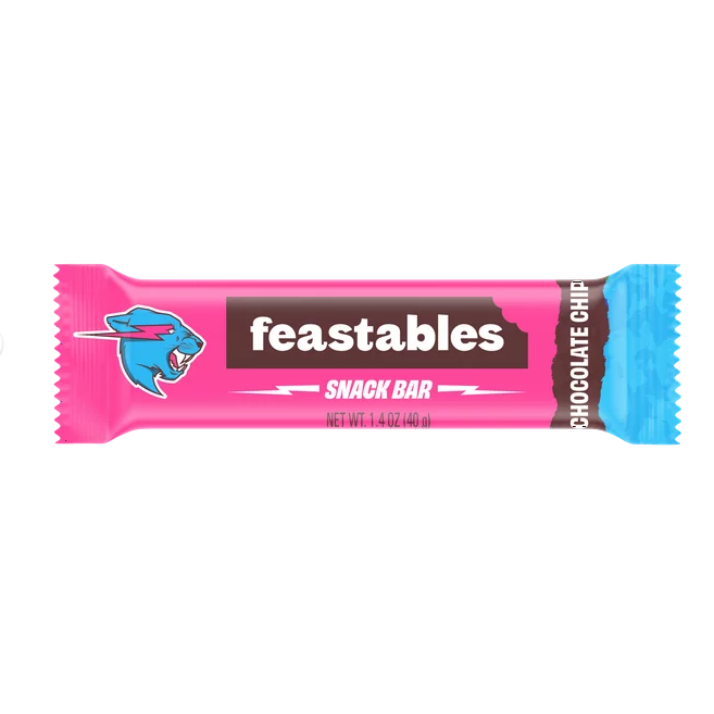 Feastables MrBeast Chocolate Chip Snack Bars, 40g ต่อชิ้น, มี 5 ชิ้นต่อ ...