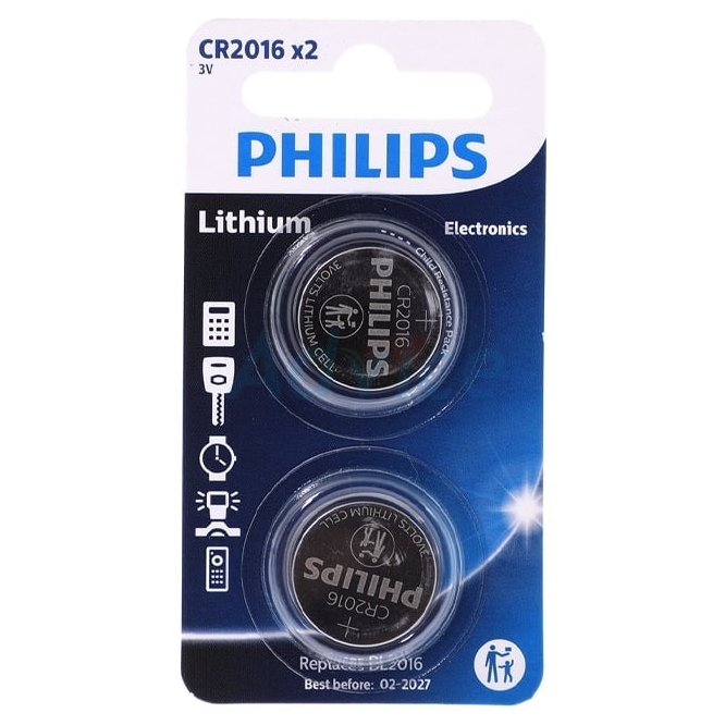 (แพคคู่ จำนวน 2 ก้อน) Philips ถ่าน CR2016 Lithium 3V แพคคู่ จำนวน 2 ...