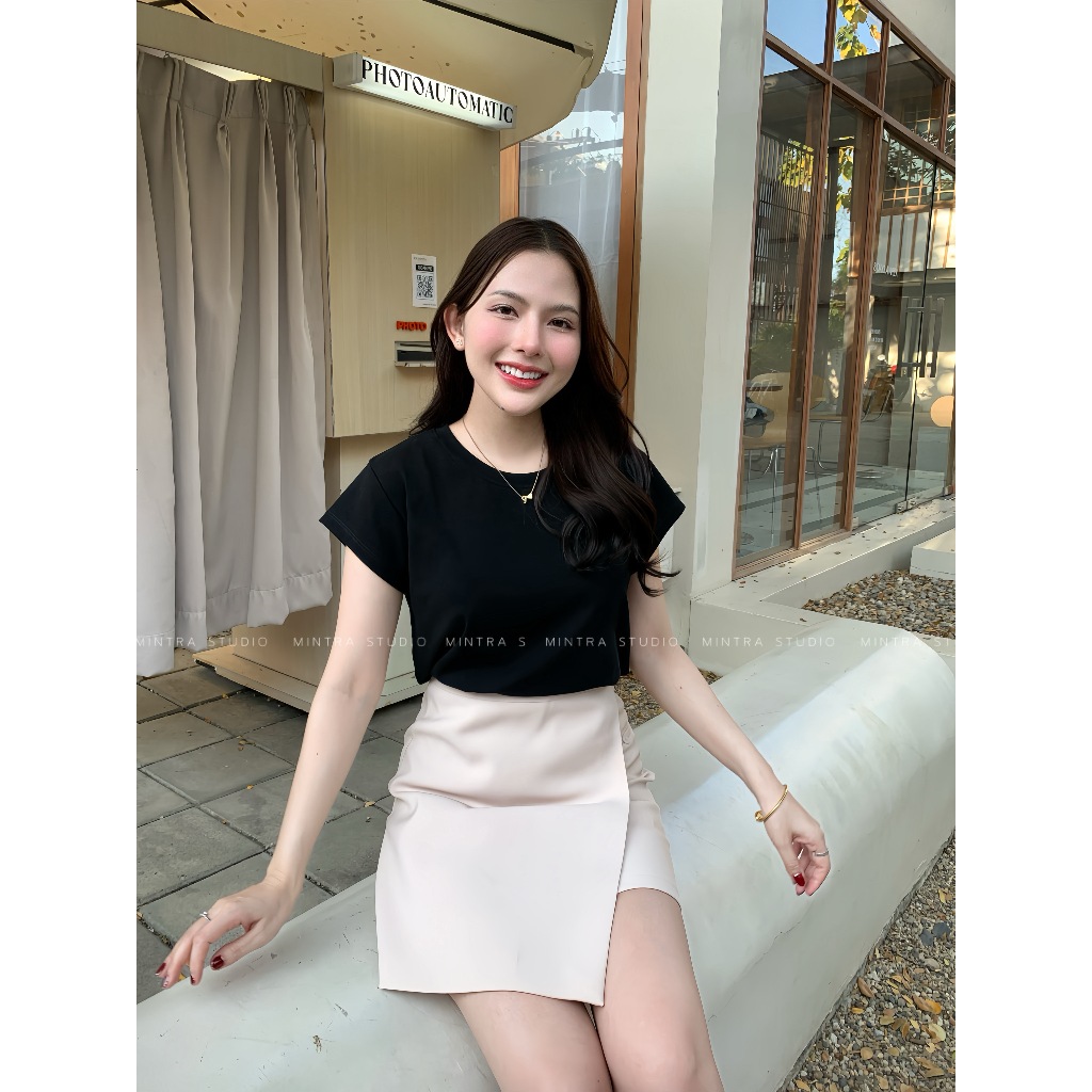 Ailyn T Shirt - เสื้อยืดคอกลม เสื้อยืดแขนสั้น ผ้าเนื้อนุ่ม ทรงสวย MT.STDO | Shopee Thailand