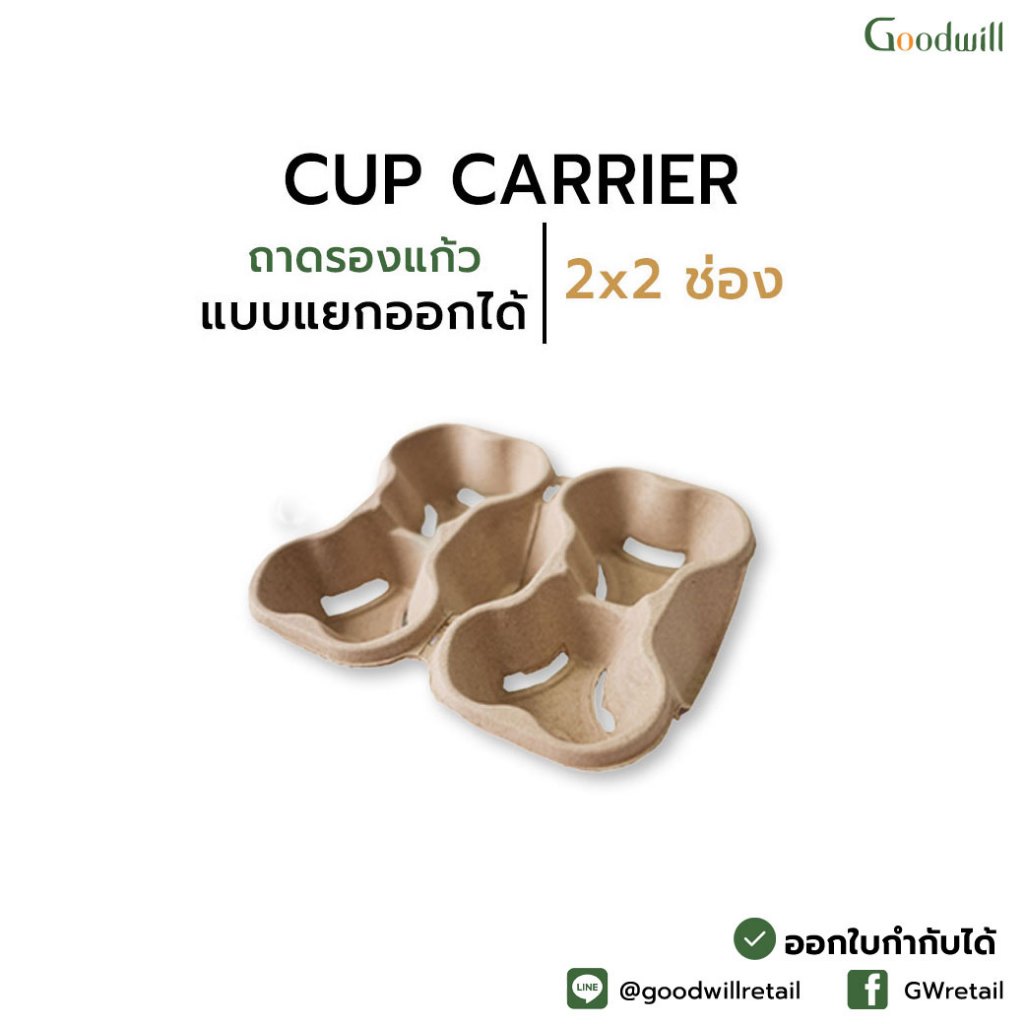 ถาดรองแก้วรังไข่ 2x2 แบบหักครึ่งได้ [2×2 Splittable Cup Carrier] | Shopee Thailand