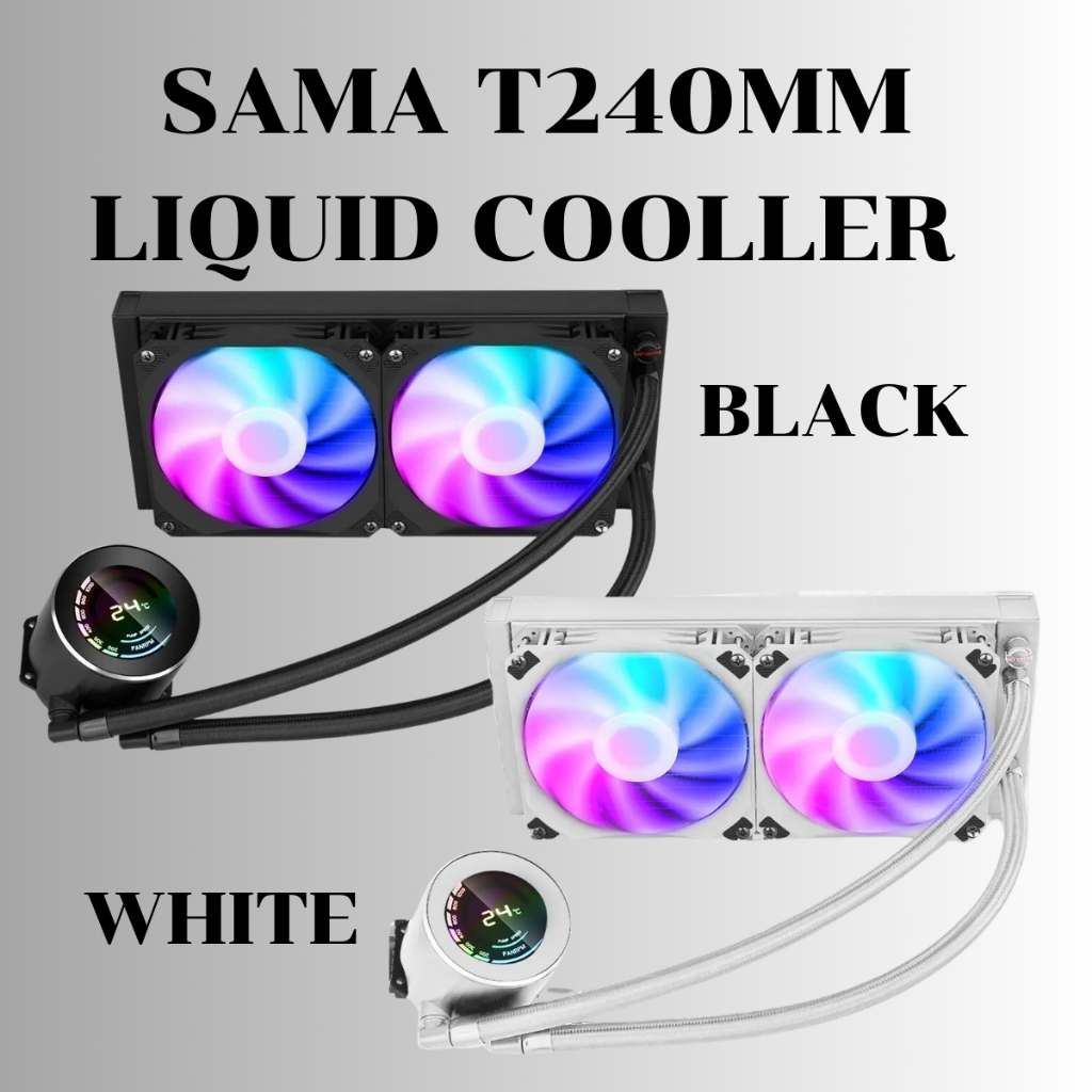ชุดน้ำ 2 ตอน SAMA T240MM LIQUID COOLLER สีขาว สีดำ พร้อมส่ง | Shopee ...
