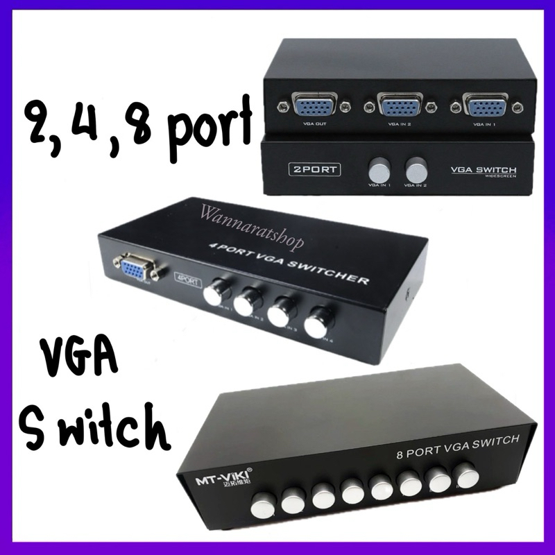 VGA Selector Switch 2x1/4X1/8x1 Manual VGA Switch | Shopee Thailand
