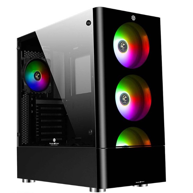 CASE Tsunami Coolman 205-1 Ablaze ARGB*4 ATX Gaming Case Mid-Tower ...