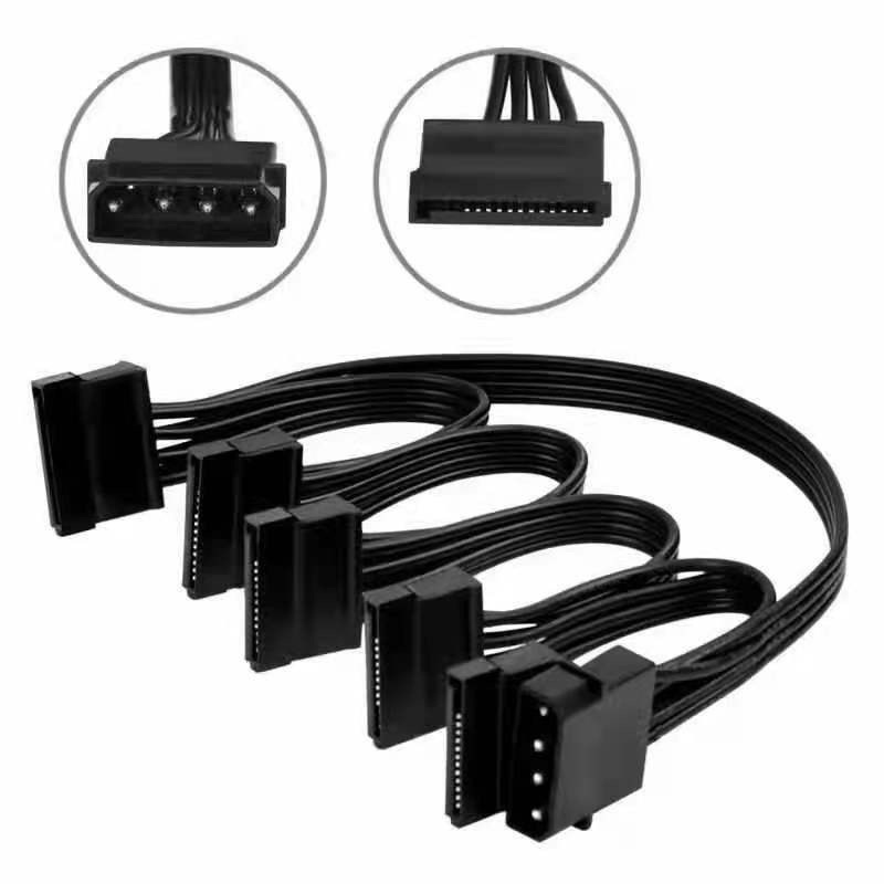 สายเคเบิ้ลพาวเวอร์ซัพพลาย 4 pin ide to 5 - port 4 pin molex to multi ...