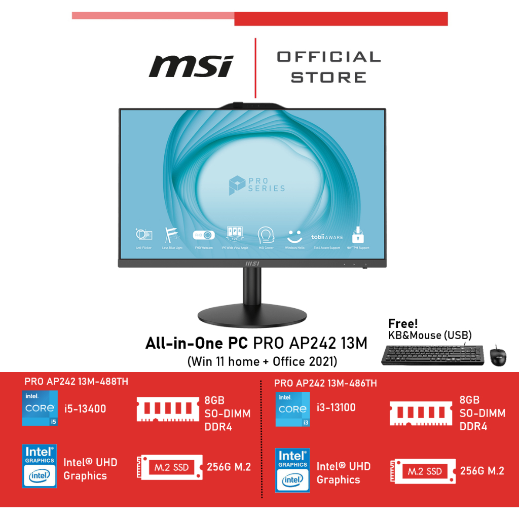 MSI PRO AP242 13M-488TH / PRO AP242 13M-486TH All in One | Shopee Thailand