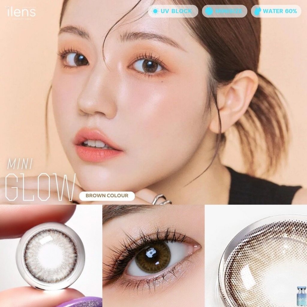 💧ค่าอมน้ำ60% 🌈Mini Glow🌈คอนแทคเลนส์ Brown / Gray (ilens) ขนาดมินิ💖 ...