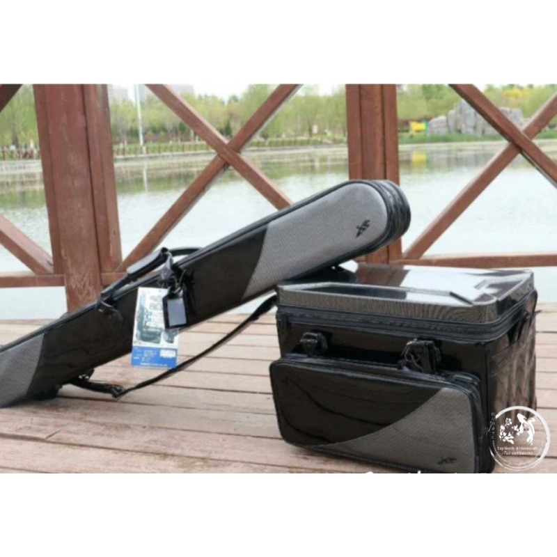 กระเป๋าตกปลา งานPUดำ Excel SP-975 ชุด 2 ชิ้น(งานญี่ปุ่น) | Shopee Thailand