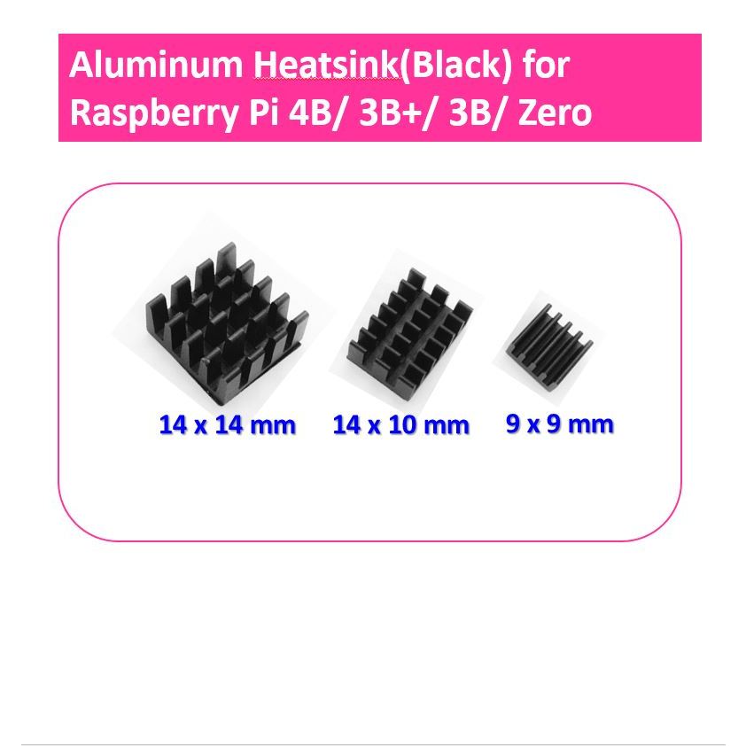 Aluminum Heatsink(Black) for Raspberry Pi 4B/ 3B+/ 3B/ Zero (สต๊อกไทย ...