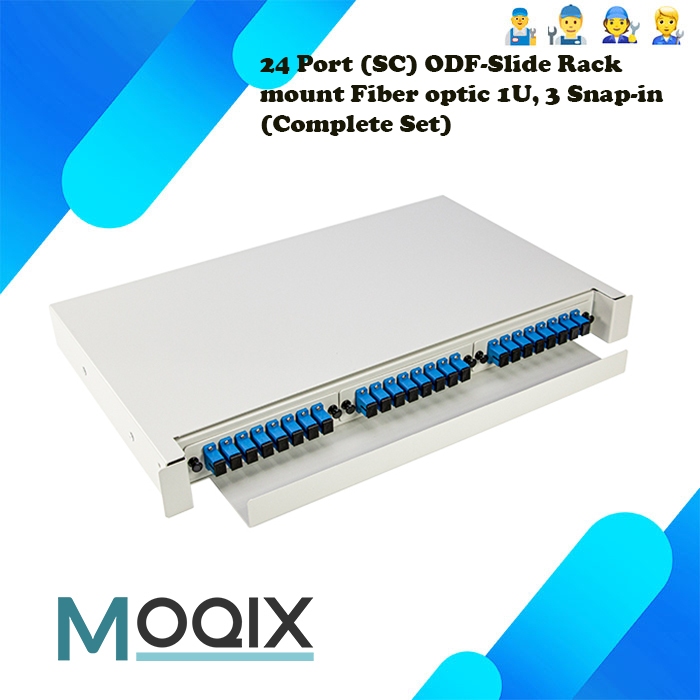 กล่องเก็บสายไฟเบอร์ 24 Port (SC) ODF-Slide Rack mount Fiber optic 1U,3 Snap-in(Complete Set ...