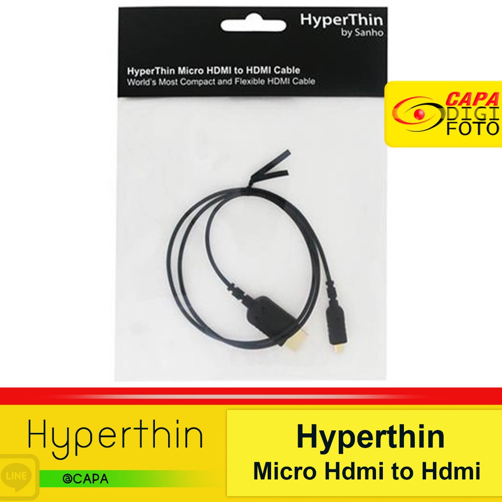HYPER HyperThin Micro HDMI to HDMI Hyper thin*0.8m*** [ HTU08-BLACK ...