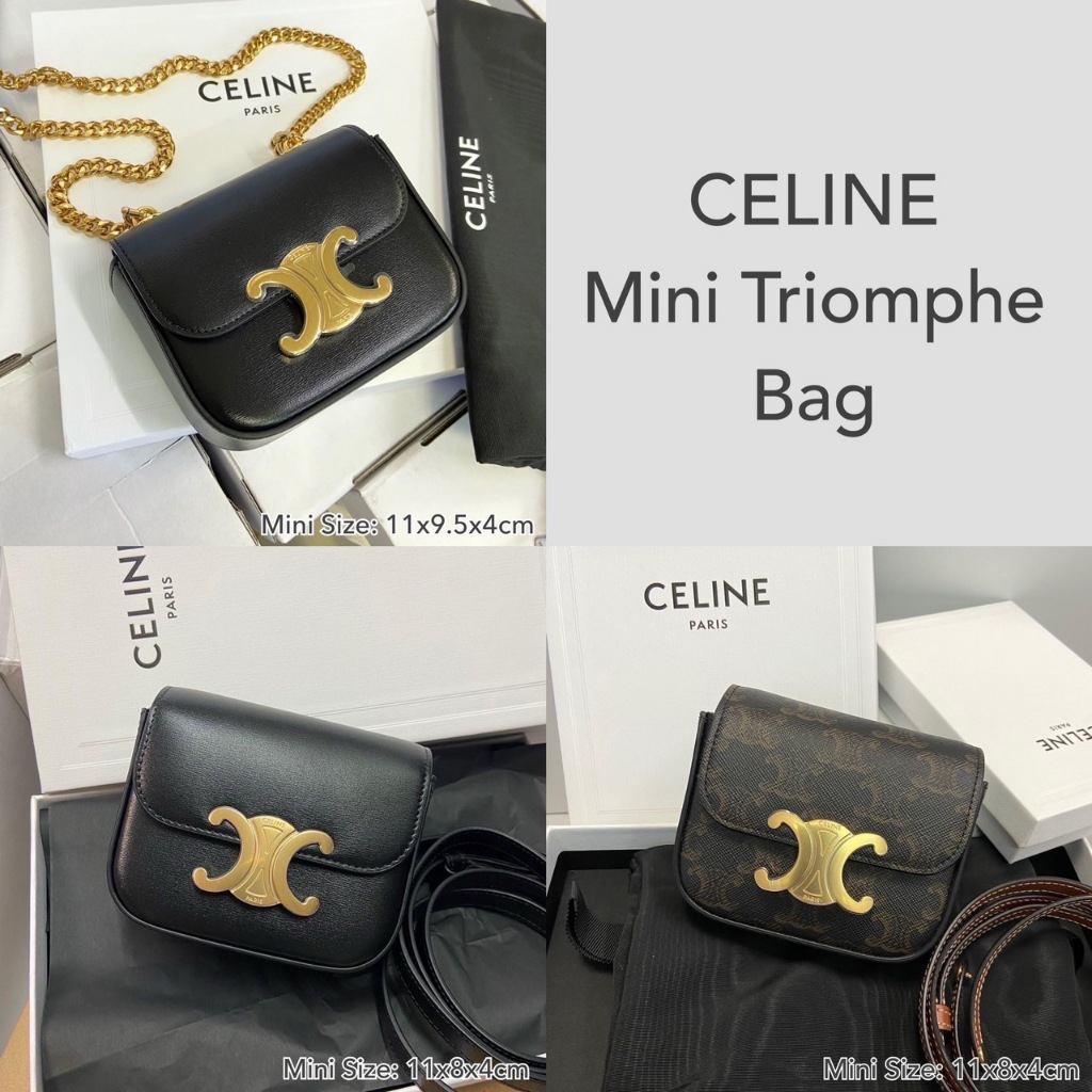 CELINE mini triomphe bag ของแท้ 100% [ส่งฟรี] | Shopee Thailand