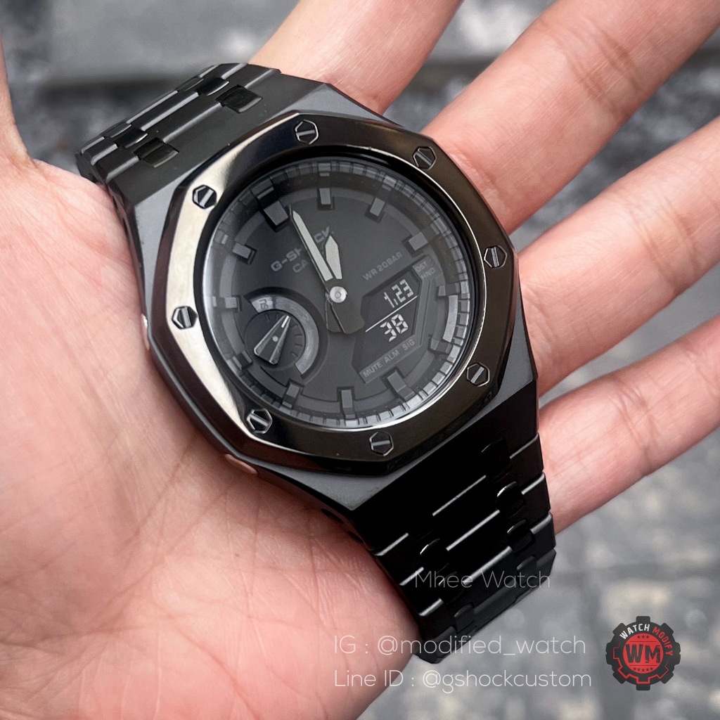 G-Shock Casioak All in Black Steel Sandblasting Strap Edition | Shopee ...