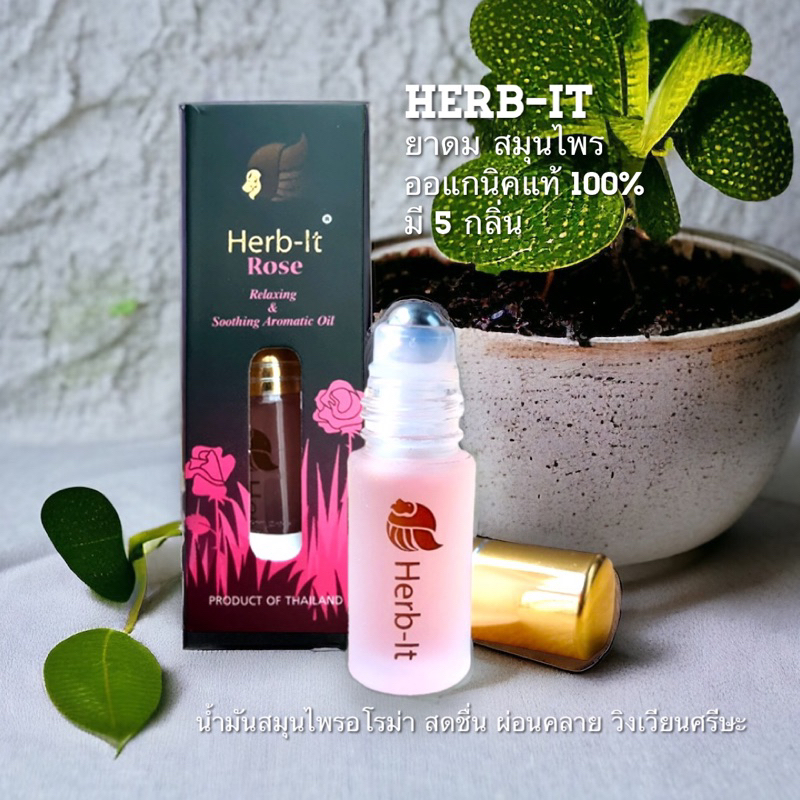 Herbit Aromatic Rose Roll-on ยาดม กลิ่นกุหลาบ แบบลูกกลิ้ง (ใช้ดม ใช้ทา) | Shopee Thailand