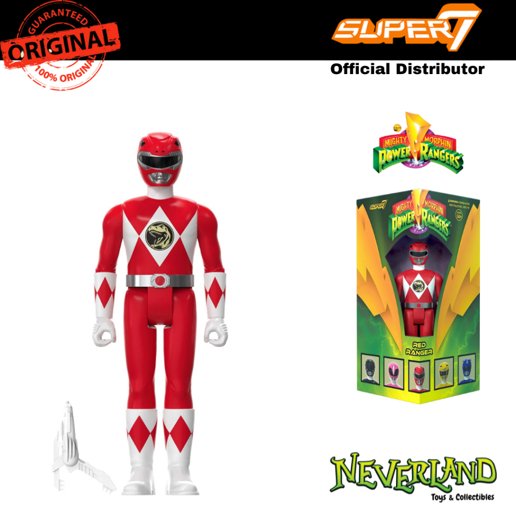 Super7 Mighty Morphin Power Rangers Red Ranger SDCC ReAction Figure ...