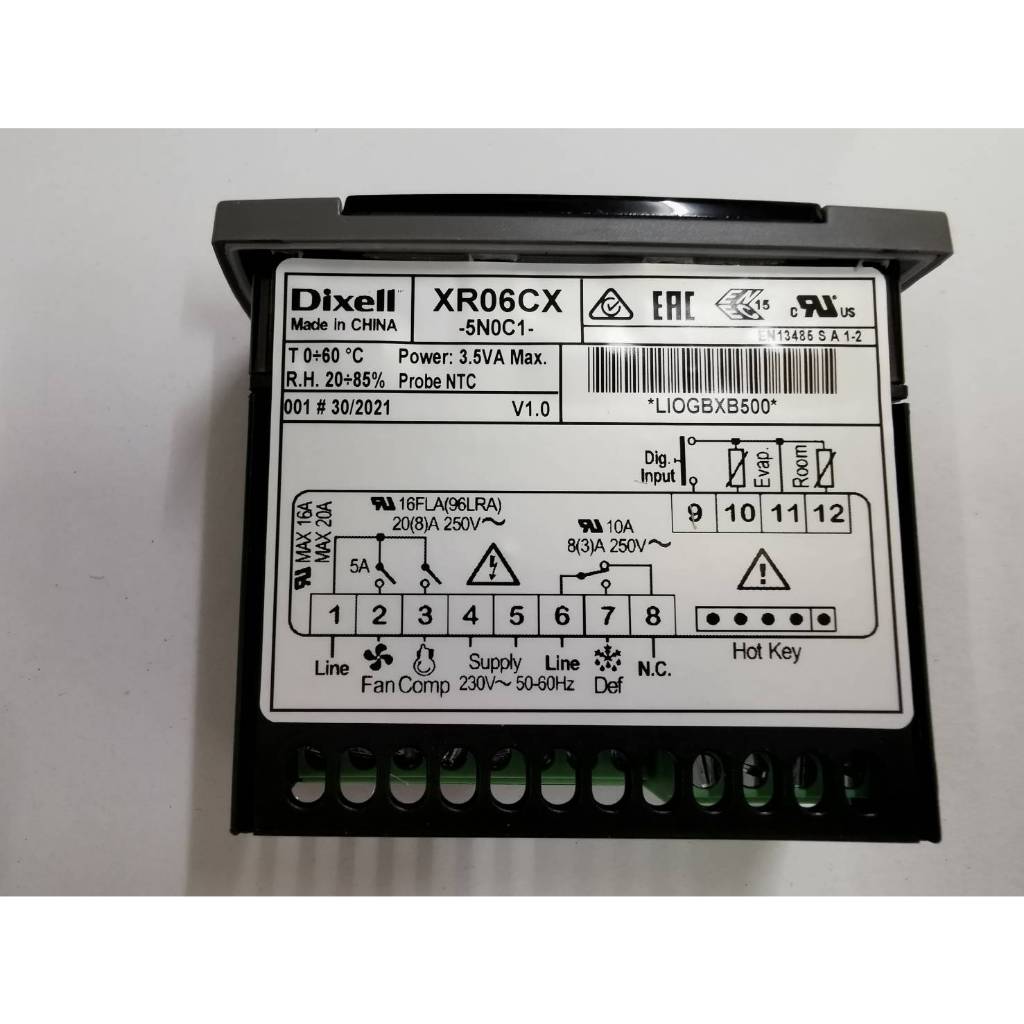 เทอร์โมตู้แช่ Dixell XR06CX เครื่องควบคุมอุณหภูมิ, เทอร์โมสตัส, เครื่อง ...