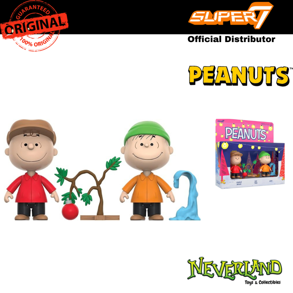 Super 7 Peanuts Charlie Brown with Sad Christmas Tree and Linus ...