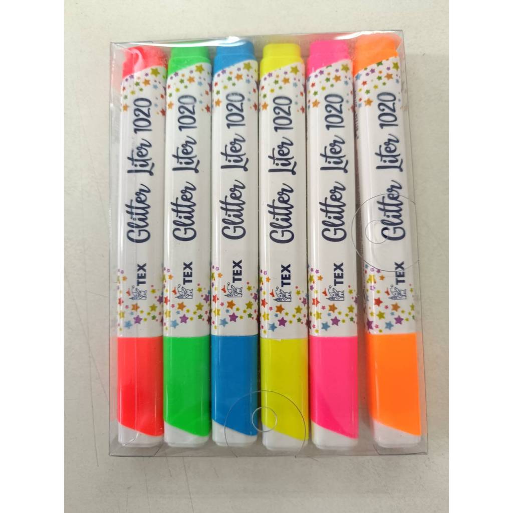 TEX ปากกาเน้นข้อความ Glitter Liter คละสี(แพ็ค 6 ด้าม 1020 | Shopee Thailand