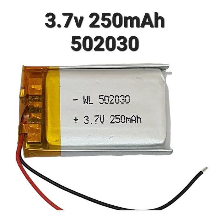 Battery Li-Polymer 502030 3.7V 250mAhสำหรับ กล้องหน้ารถ แทปเลต mp3 ...