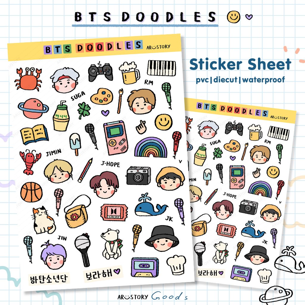 PVC Sticker : BTS DOODLES | Shopee Thailand