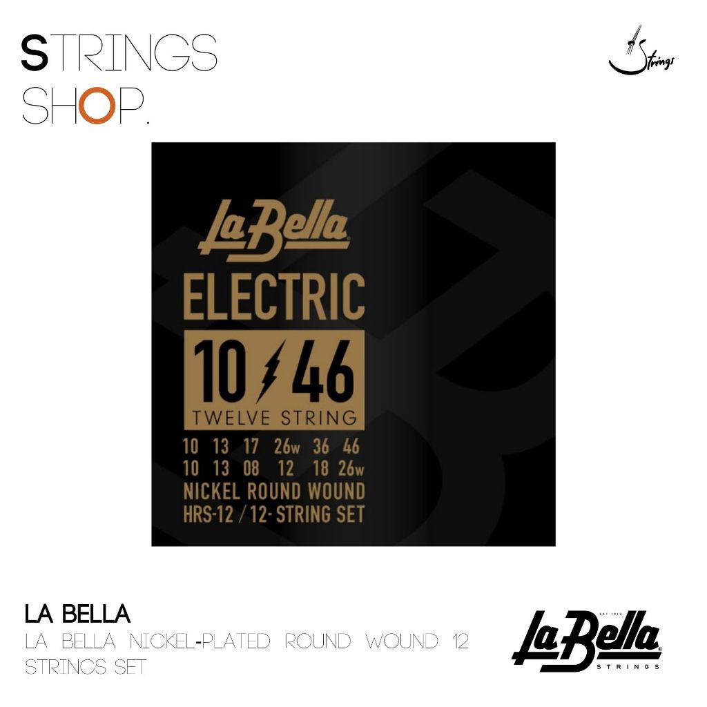 สายกีตาร์ La bella Nickel-Plated Round Wound 12 Strings Set | Shopee ...