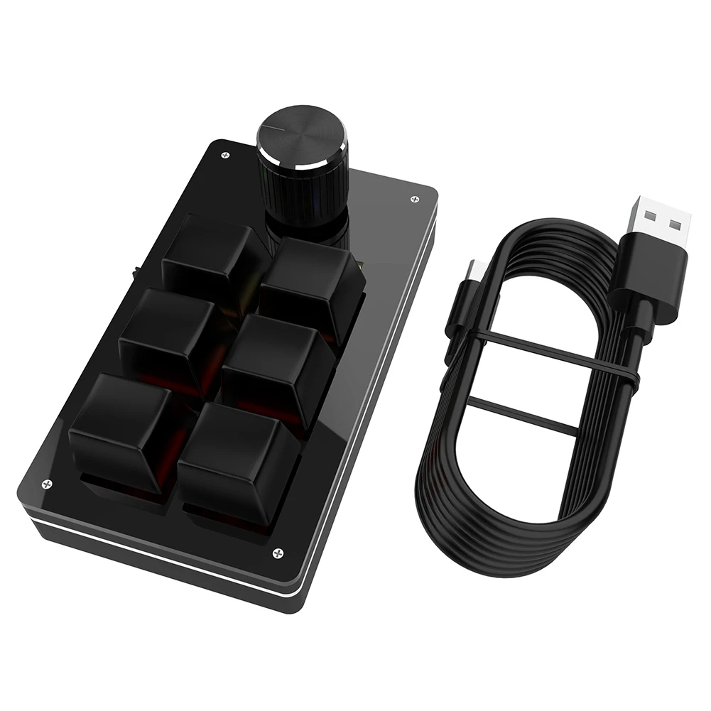 Macropad Macro Mechanical Keyboard RGB Mini Gaming Mini 6 Keys Knob Function | Shopee Thailand
