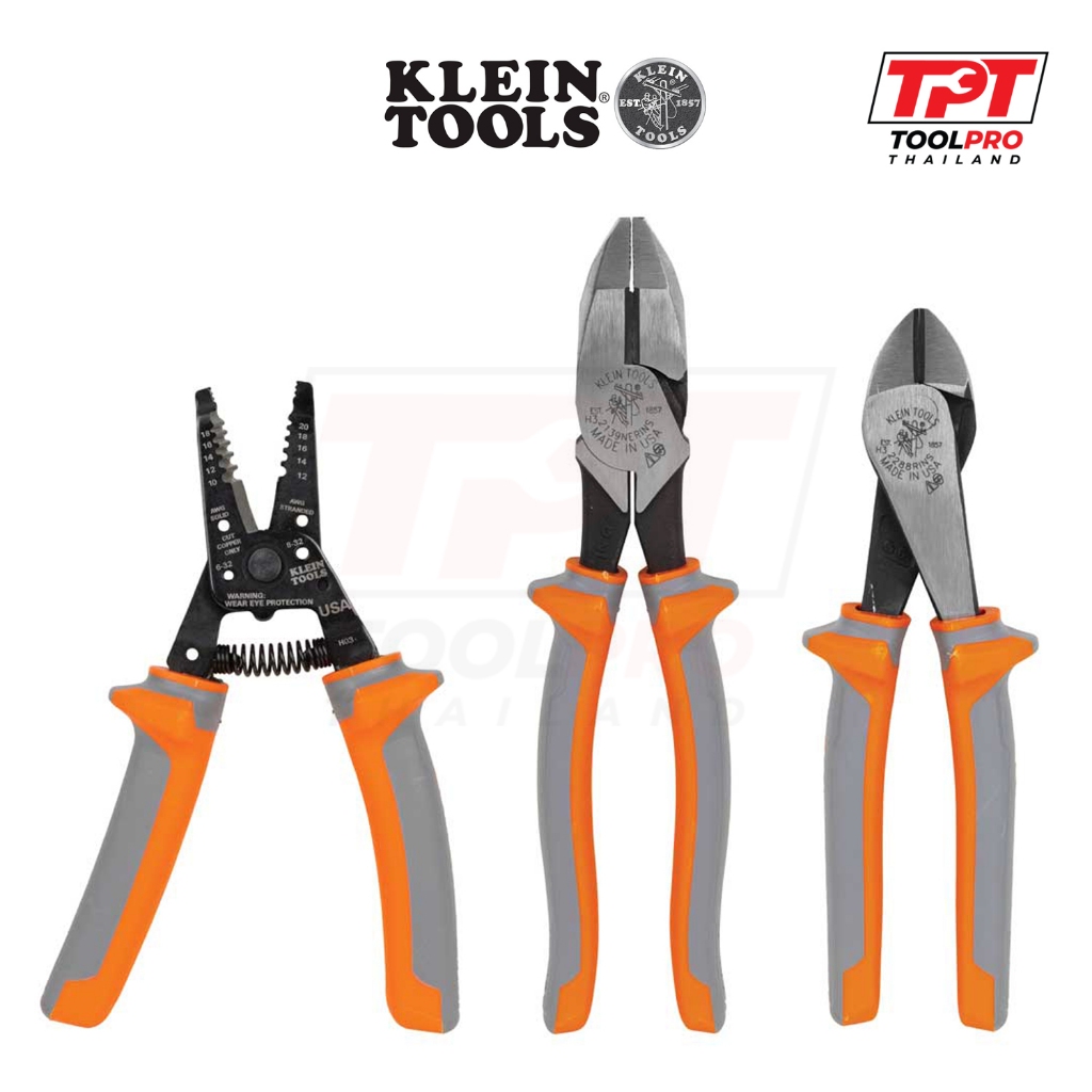 Klein Tools ชุดคีมกันไฟฟ้า VDE Plier Set (9416R) Made in USA | Shopee ...