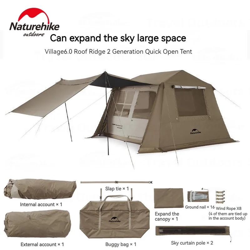 Naturehike Village6.0 2 generation Quick Open Tent เตนท์ สำหรับ 2-4 คน เหมาะกับการท่องเที่ยว ...