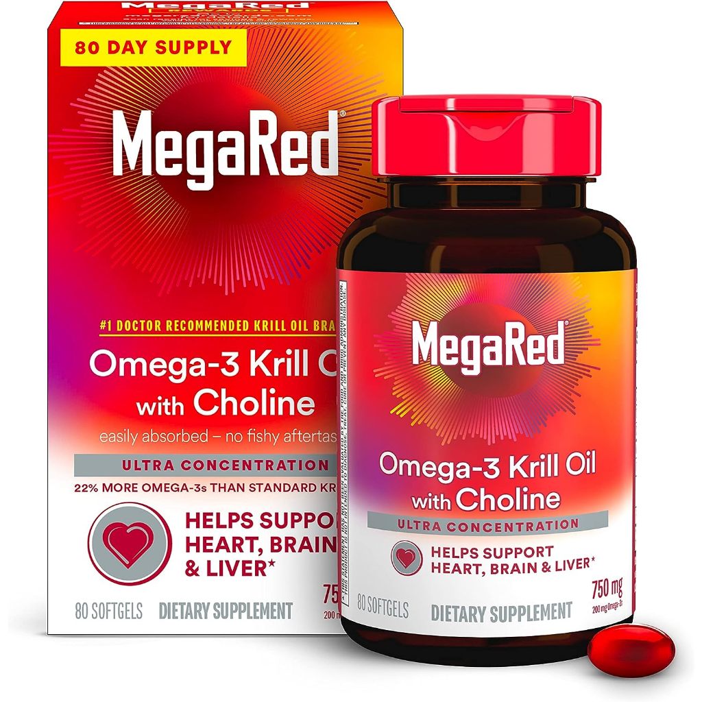 [Schiff®] MegaRed Krill Oil 750mg Omega 3 Supplement with Choline 80 ...