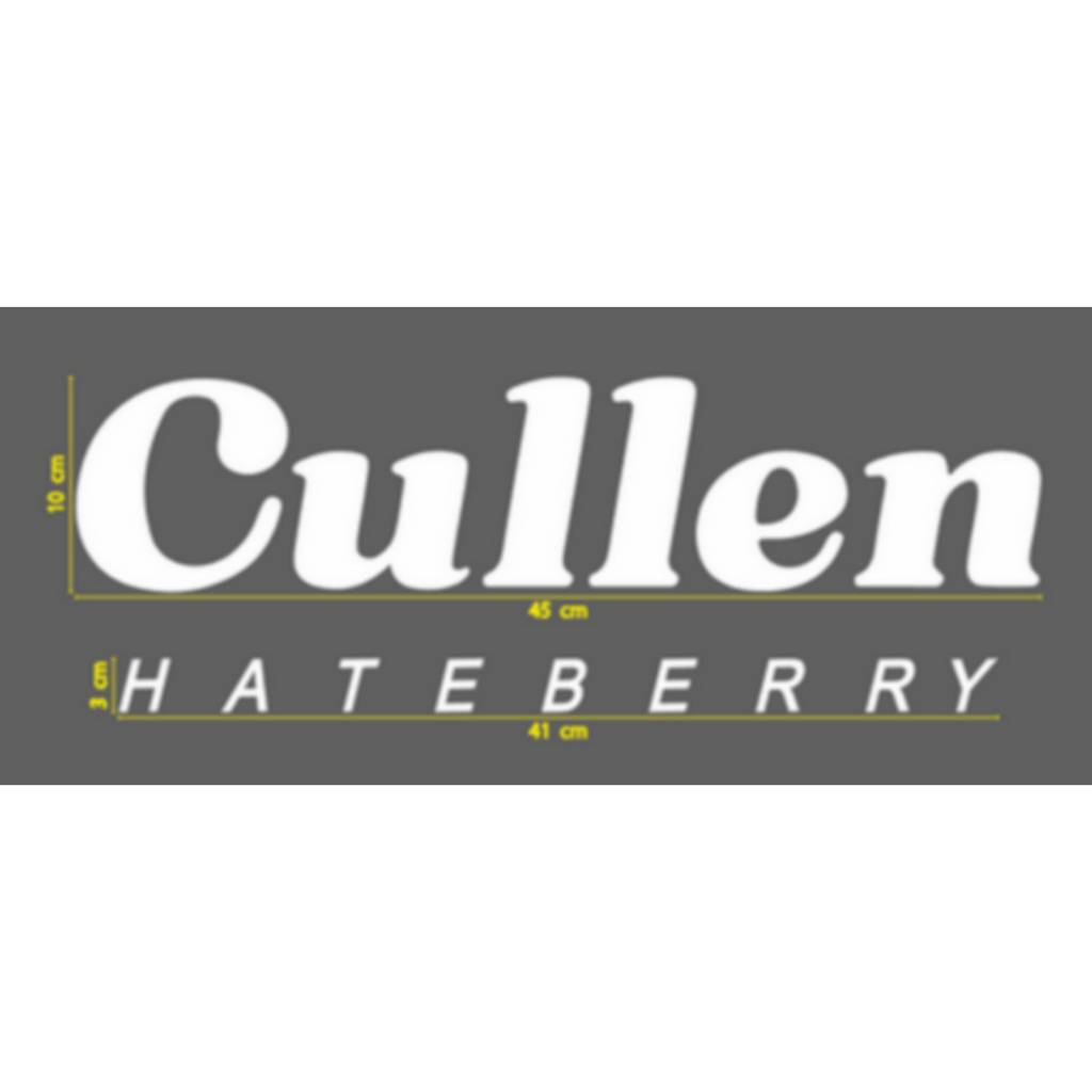 สติกเกอร์ ตัด ไดคัท คำว่า Cullen HATEBERRY ขนาดและแบบ ตามภาพตัวอย่าง | Shopee Thailand