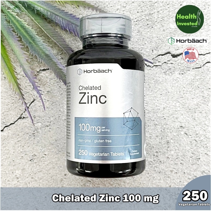 Chelated Zinc 100 mg 250 Vegetarian Tablets คีเลต ซิงค์ | Shopee Thailand
