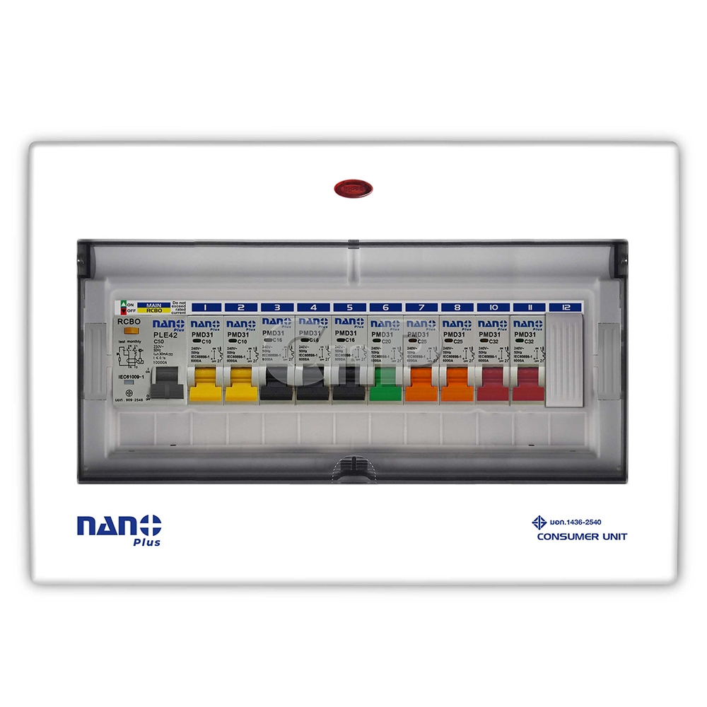 Nano Plus ตู้คอนซูมเมอร์ ยูนิต 11 ช่อง เมน RCBO 50A พร้อมลูกย่อย นาโน ...