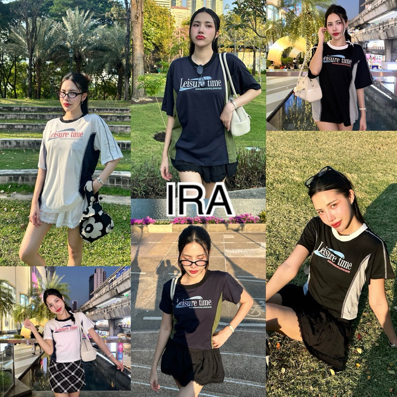 ซื้อในไลฟ์สดลด 100.- BY IRA T-Shirt เสื้อยืดคอกลม แขนสั้น สไตล์สปอร์ต ...
