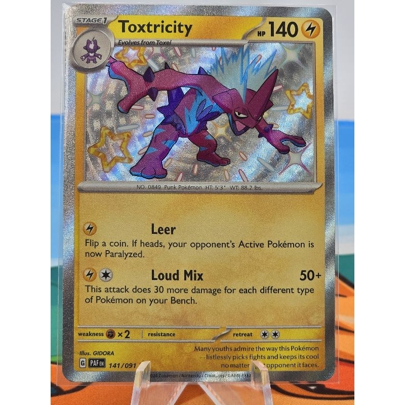 Pokemon Card "Toxtricity Shiny 141/091" ENG Paldean Fates | Shopee Thailand