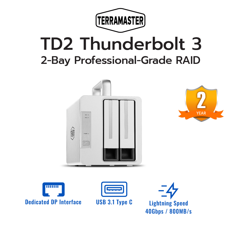 TERRAMASTER TD2 Thunderbolt 3 2-Bay Professional-Grade RAID อุปกรณ์จัด ...