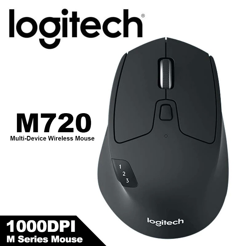 ⚡️เมาส์ไร้สาย⚡️ LOGITECH M720 Triathlon Multi-Device Wireless Mouse, Bluetooth 1000 DPI, 8 ...