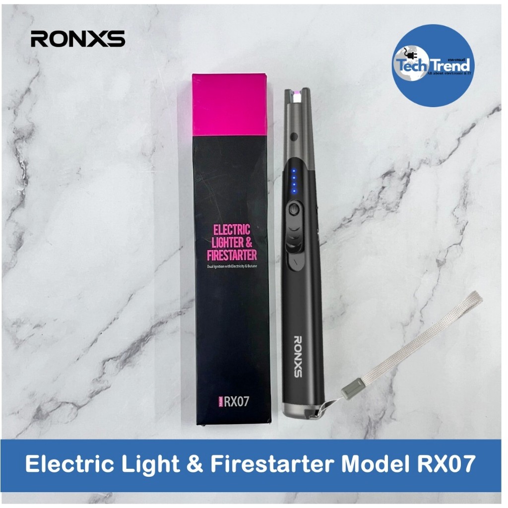 (RONXS) Electric Light & Firestarter Model RX07 ไฟแช็กไฟฟ้า บิวเทน โหมดแสงสว่างสองโหมด | Shopee ...