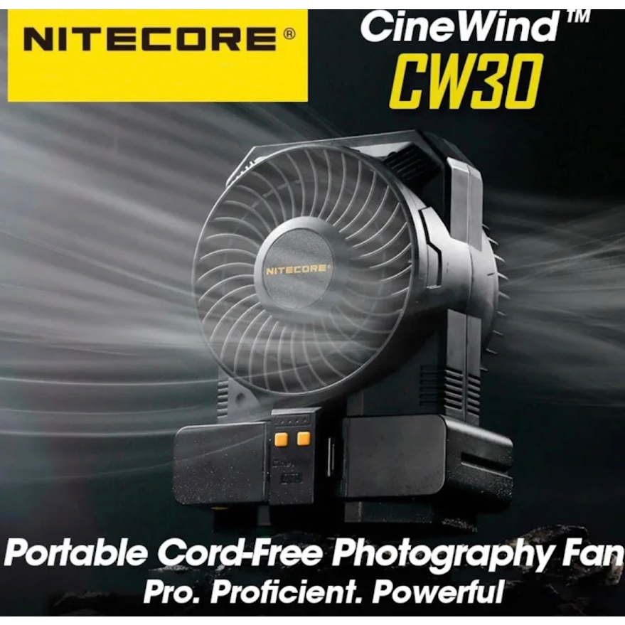 2023 NITECORE CW30 cinewind พัดลมขนาดเล็กสำหรับถ่ายภาพ ลมแรงพัดลมเป่า ...