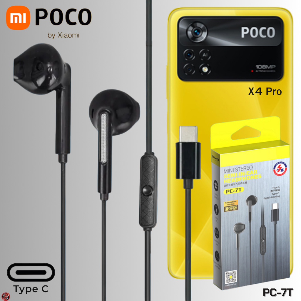 หูฟัง สมอลทอล์ค POCO Type-C ไทป์ซี สำหรับ โพโค่ X4 Pro สวมใส่สบายหู ...