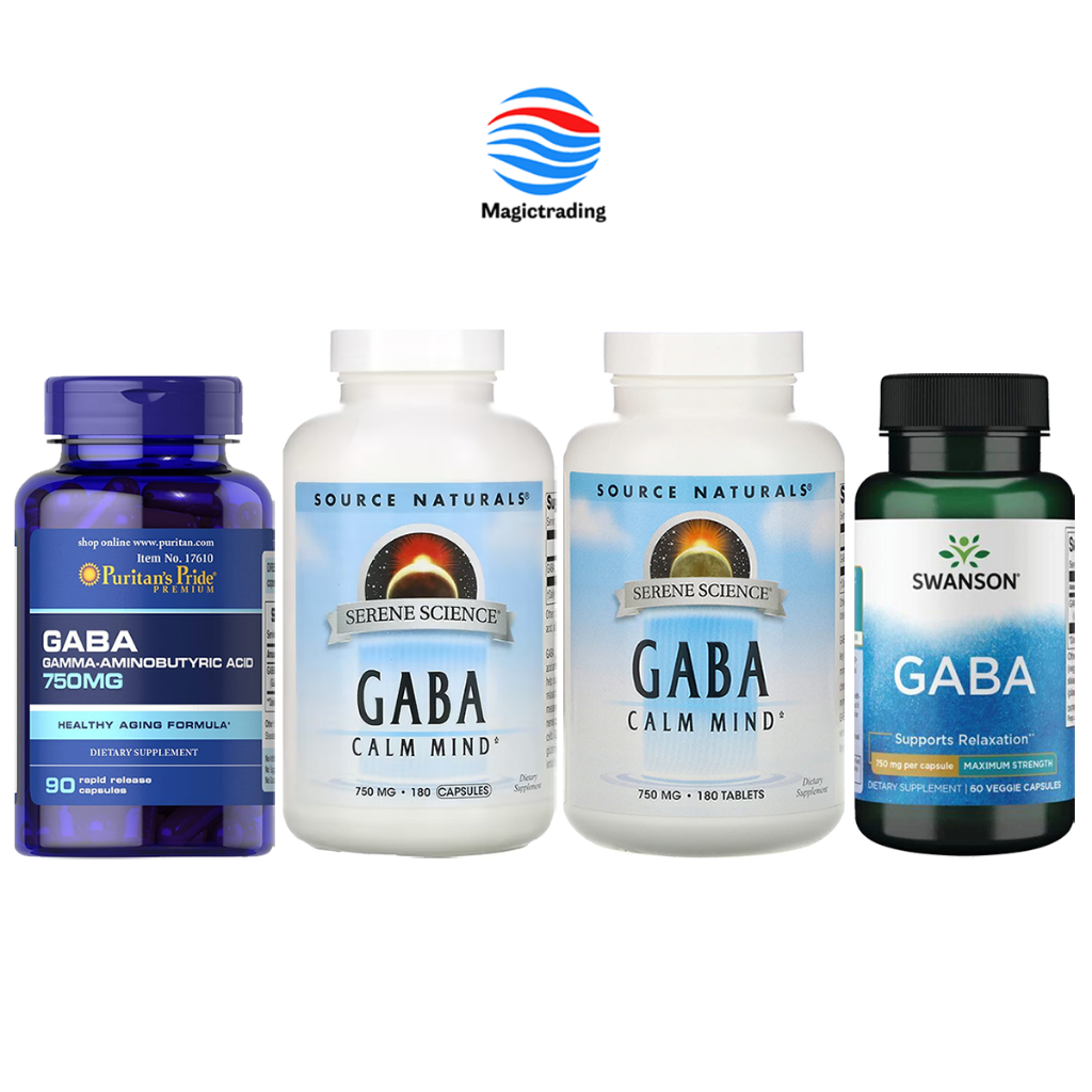 GABA 750 mg 60 Capsules, 90 Capsules, 180 Capsules, 180 Tablets. | Shopee Thailand