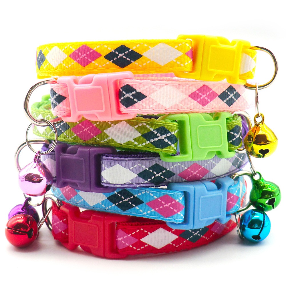 [ ABC cat ] [ ปลอกคอ 080 ] ล๊อคธรรมดา ปลอกคอลายข้าวหลามตัด สำหรับน้องหมาน้องแมว | Shopee Thailand