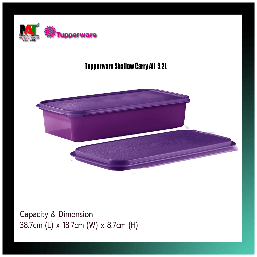 กล่องใส่ผัก Tupperware Shallow Carry All (1ใบ) 3.2L สีม่วง | Shopee ...