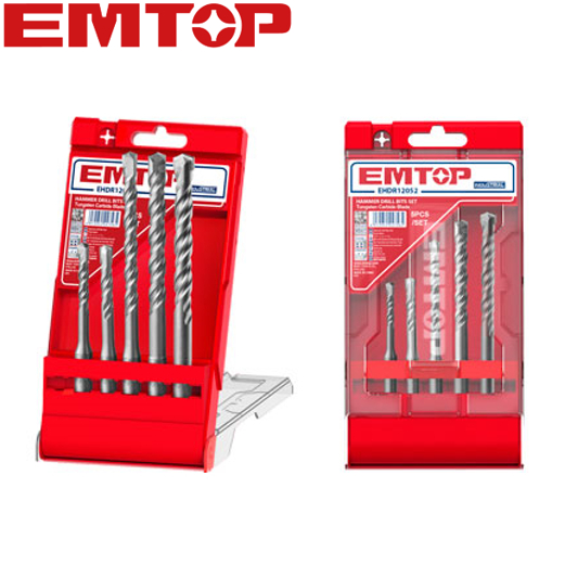 EMTOP ชุดดอกสว่านกระแทก SDS plus 5 ชิ้น รุ่น EHDR12052 ( 5 PCS SDS plus hammer drill bits set ...
