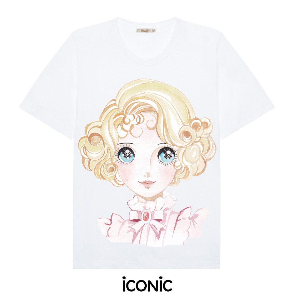 iCONiC LISA T-SHIRT #7801 เสื้อยืด ลายตุ๊กตา ตาโต ผมทองม้วน พิมพ์ลาย ...
