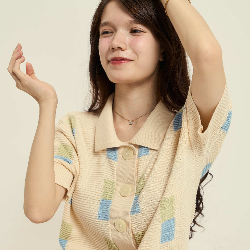 JEREMY KNIT TOP เสื้อโปโลผ้านิตทอพิเศษ สีน่ารักมาก | Shopee Thailand