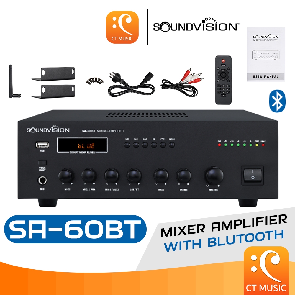 SOUNDVISION SA-60BT Portable Mixing Amplifier มิกเซอร์แอมป์ | Shopee Thailand