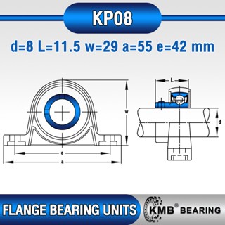 KP08 KP000 KP001 KP002 KMB ตลับลูกปืนตุ๊กตา ขนาดเล็ก (FLANGE BEARING ...